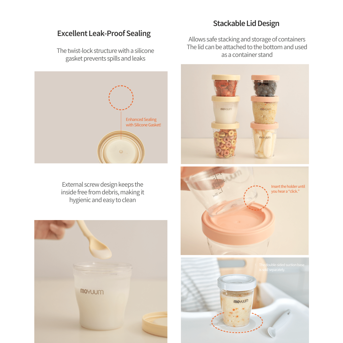 Tritan Baby Food Storage Containers (3-Piece Set) | BPA-Free | Moyuum ...